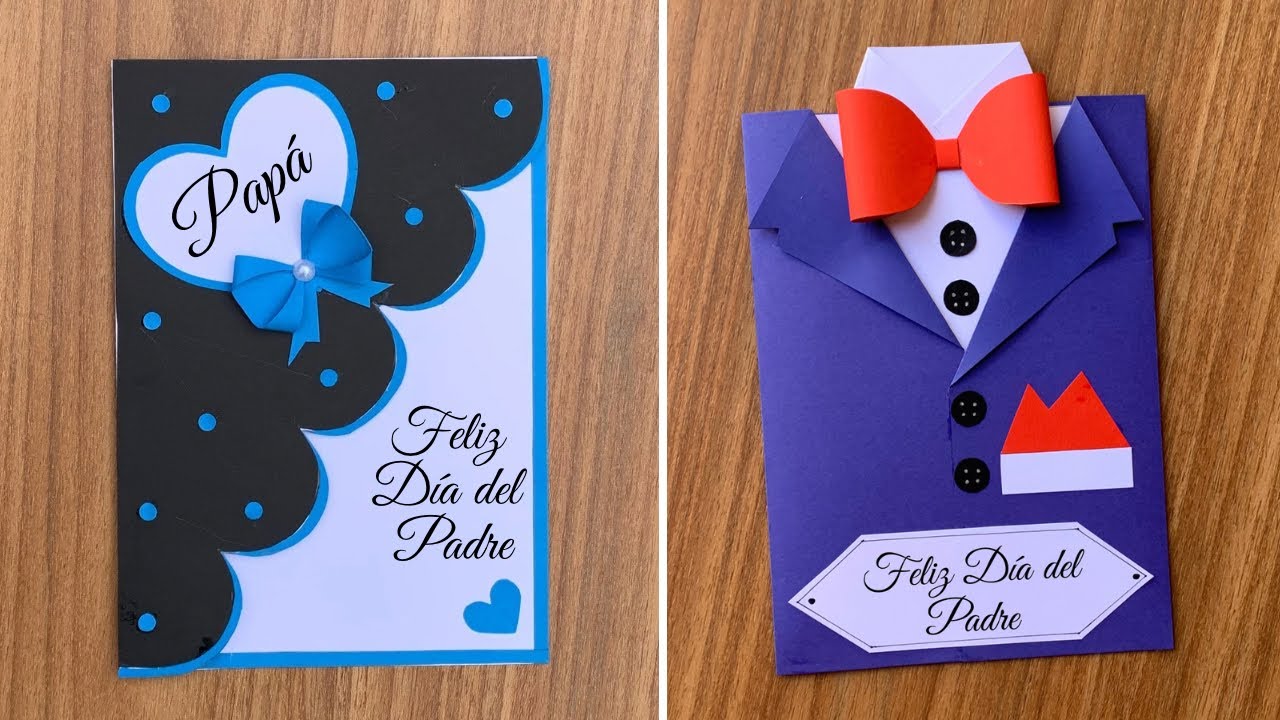 2 Ideas de Tarjetas para el Día del Padre Hechas a Mano | Fáciles y ...