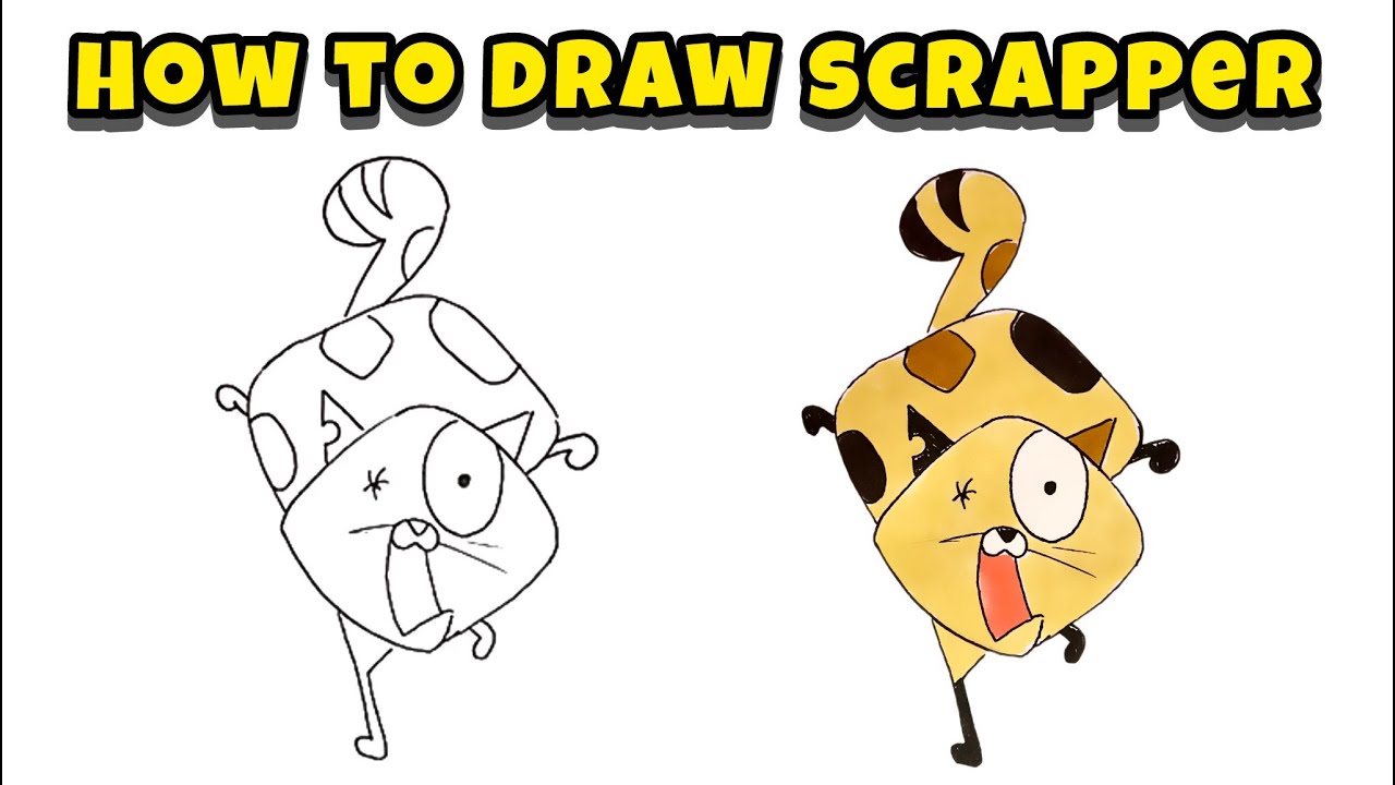 Follow and Learn How to Draw Cat Scrapper from Mr. Bean: The Animated ...