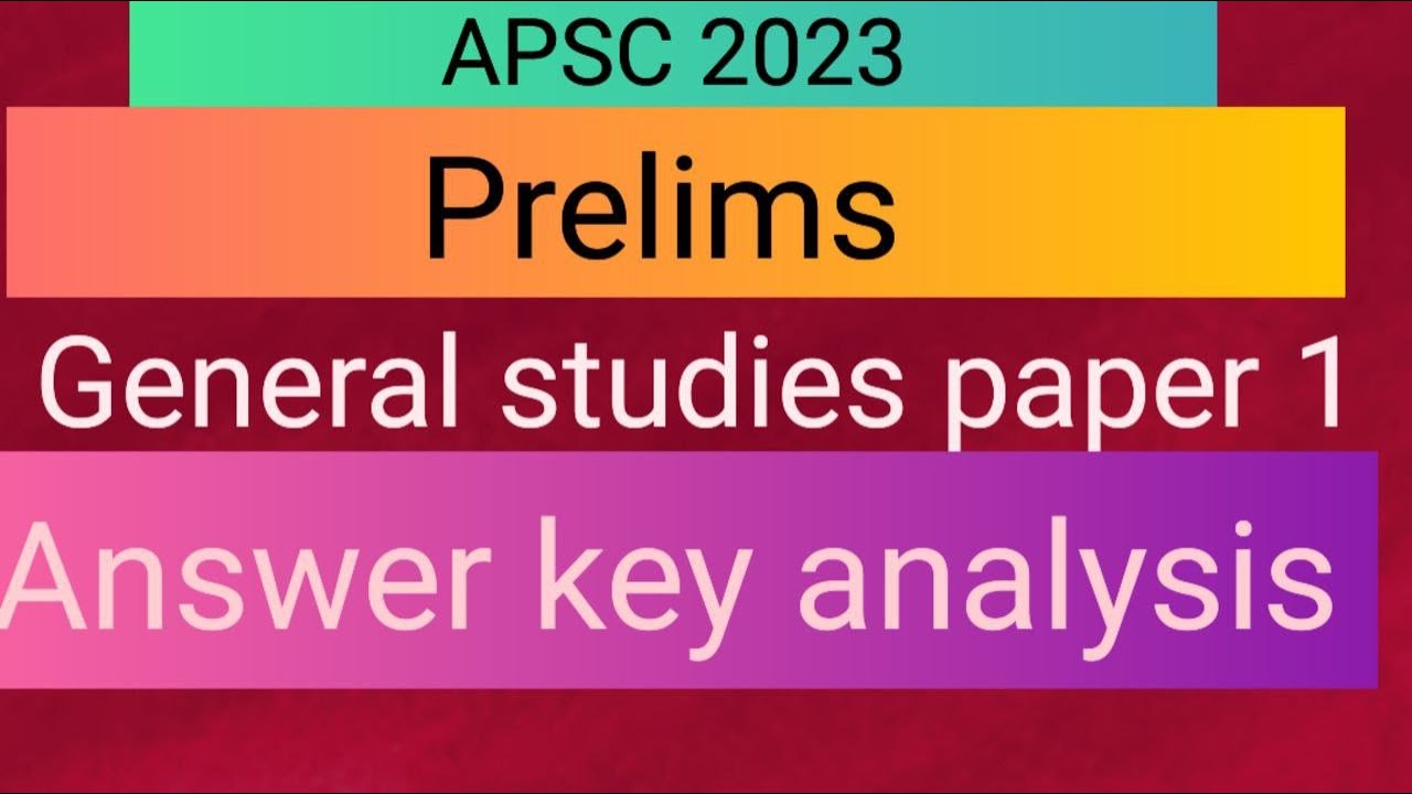 APSC cce prelims answer key and paper anlaysis#apsc2024 - YouTube