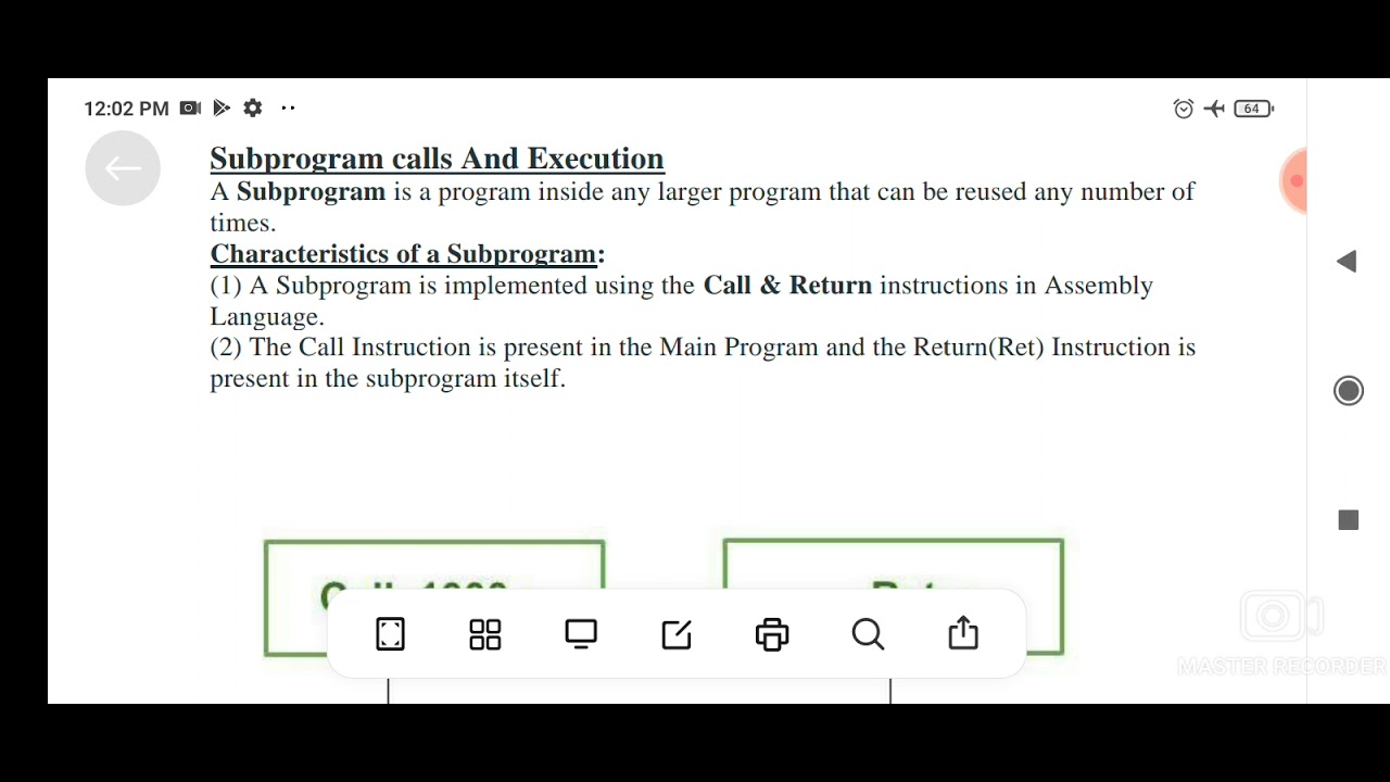 sub program call & execution - YouTube