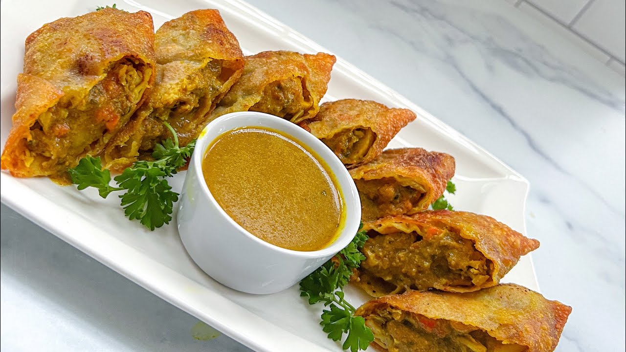 Curry Chicken Egg rolls | Chicken Egg rolls | Curry chicken recipe ...