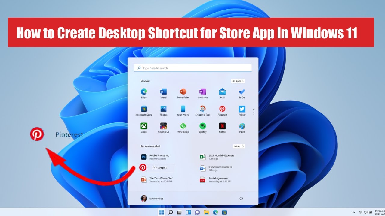 How to Create Desktop Shortcut for Store App In Windows 11 - YouTube