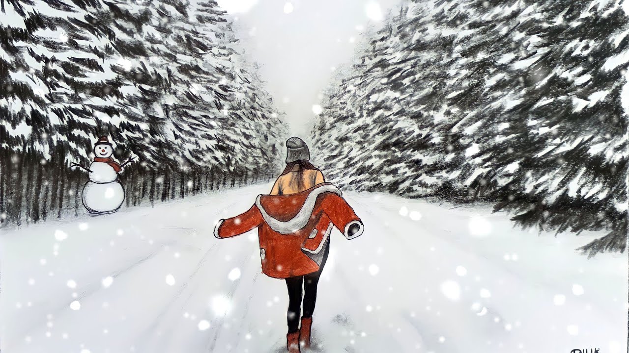 Qish rasmlari, qish fasli rasmlari bolalar uchun