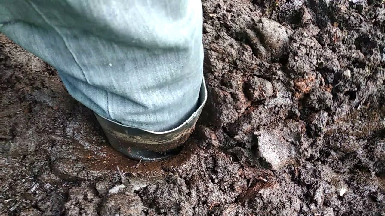 Rubber boots stuck in peat bog (in deep mud) (Part 3) - YouTube