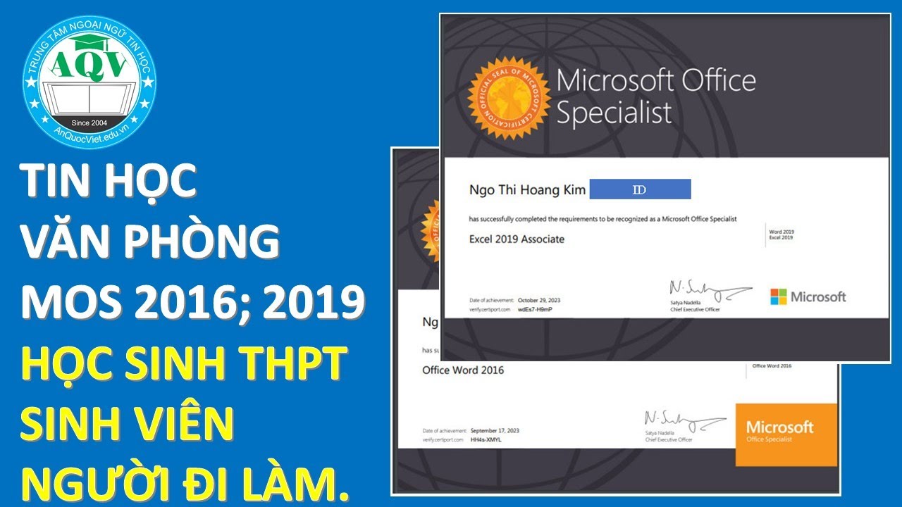 MOS 2016 | MOS 2019 | Tin học văn phòng quốc tế MOS | ThS Phan Phước Long - YouTube