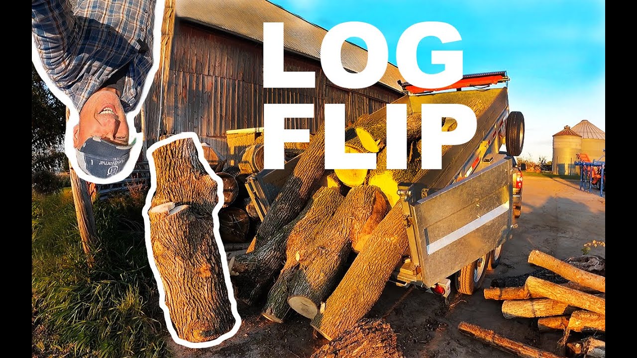 Firewood log flip challenge! - YouTube