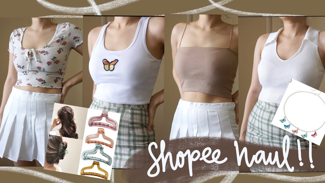 SHOPEE HAUL (trendy aesthetic clothes + accessories + kitchenware ...
