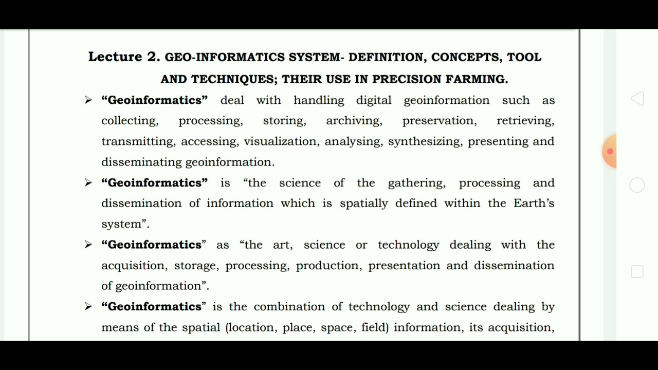 Lecture -2 Geo-informatics - Definition,Tools And Techniques;Their Use ...