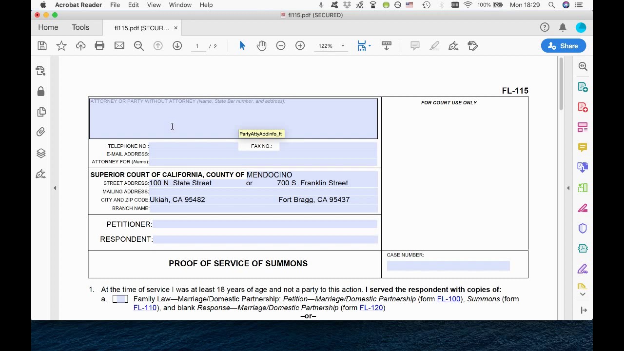 Cómo llenar la Prueba de Entrega de Citación (FL-115) (Proof of Service ...