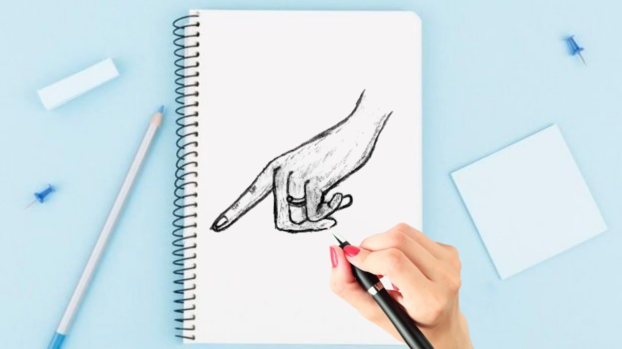 How to Draw a Pointed Finger || Hand Drawing || Easy Tutorial - YouTube