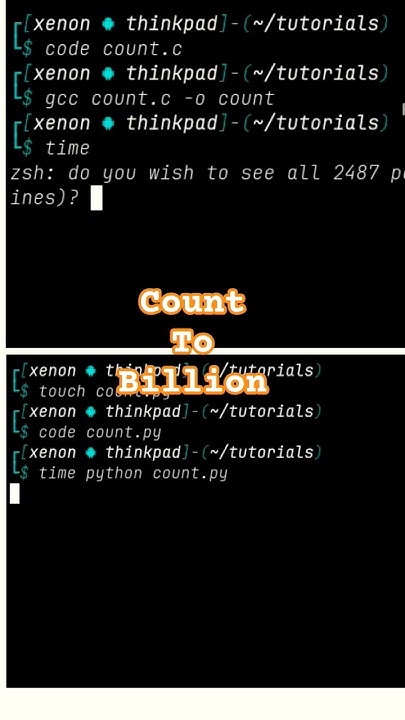 Count to billion | C vs Python || #music #relaxingmusic #ambientmusic #asmr #programming #vibes ...