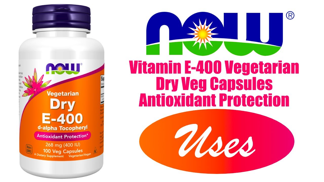 Vitamin E 400 Vegetarian Dry Veg Capsules - YouTube