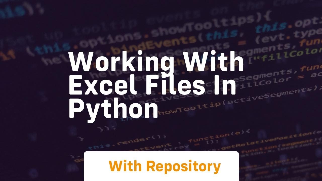 Working with excel files in python - YouTube