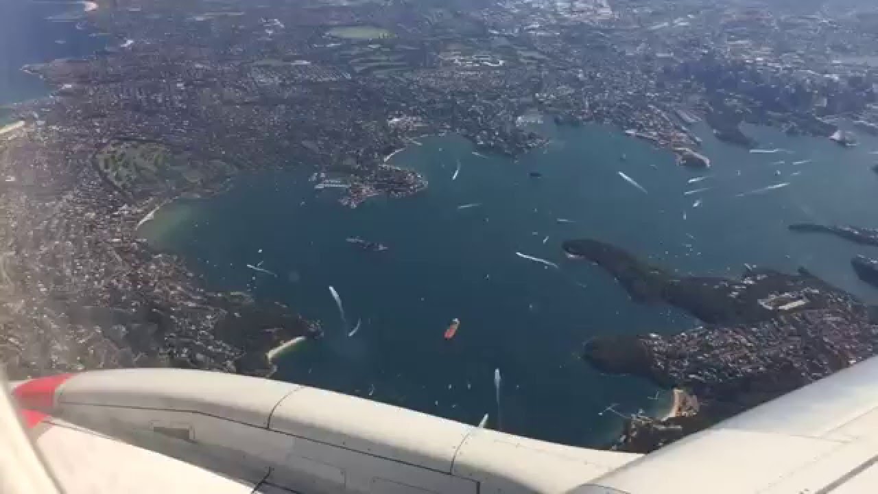 Timelapse: Flight over Sydney Harbour Bridge Australia on Virgin ...