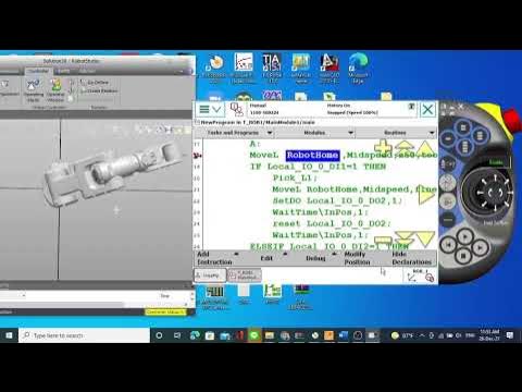 ABB Robot studio Teach position Flexpendant - YouTube