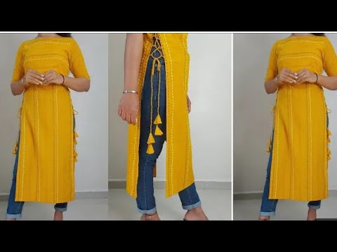 new desingner naira style kurti cutting ll latest side dori kurti ...