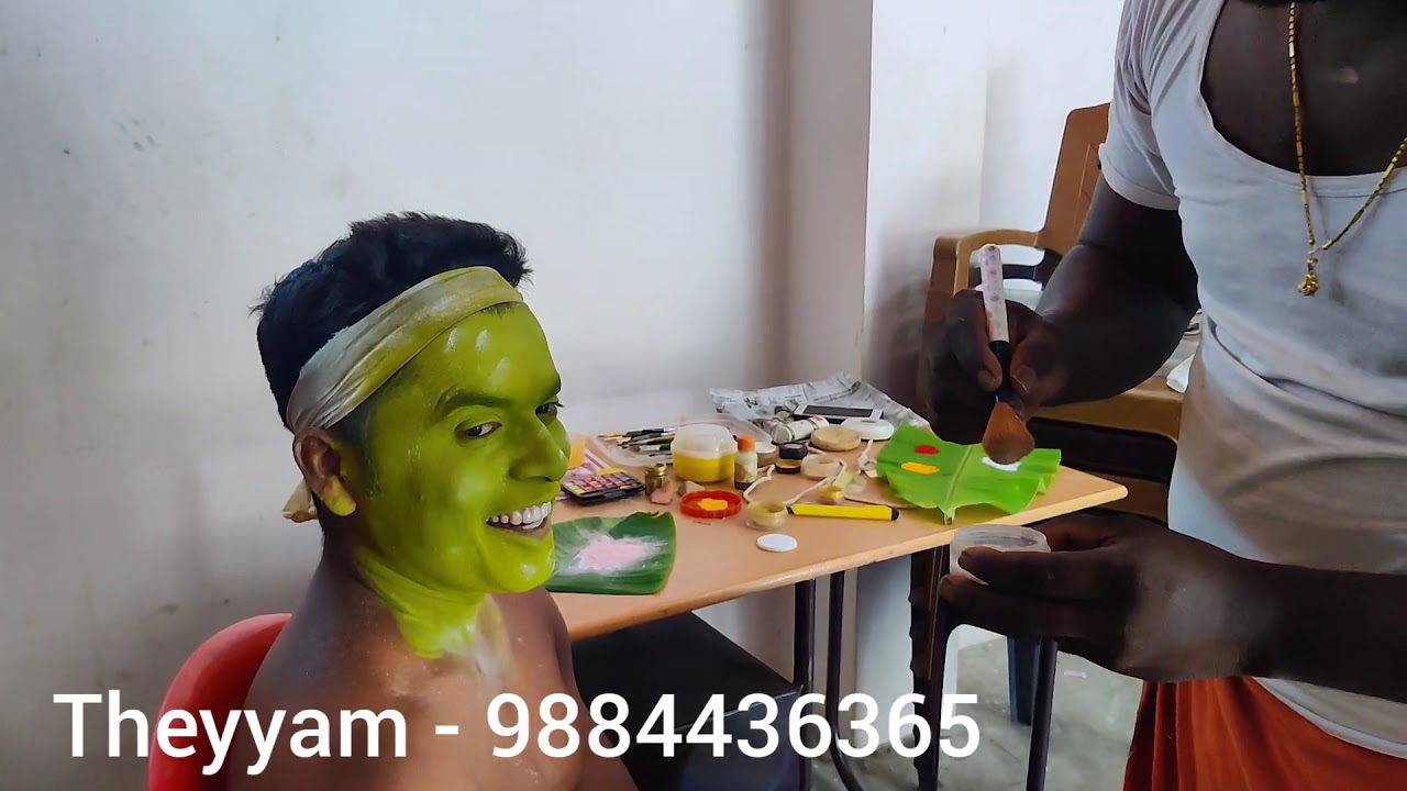 Theyyam makeup and Preparation - YouTube