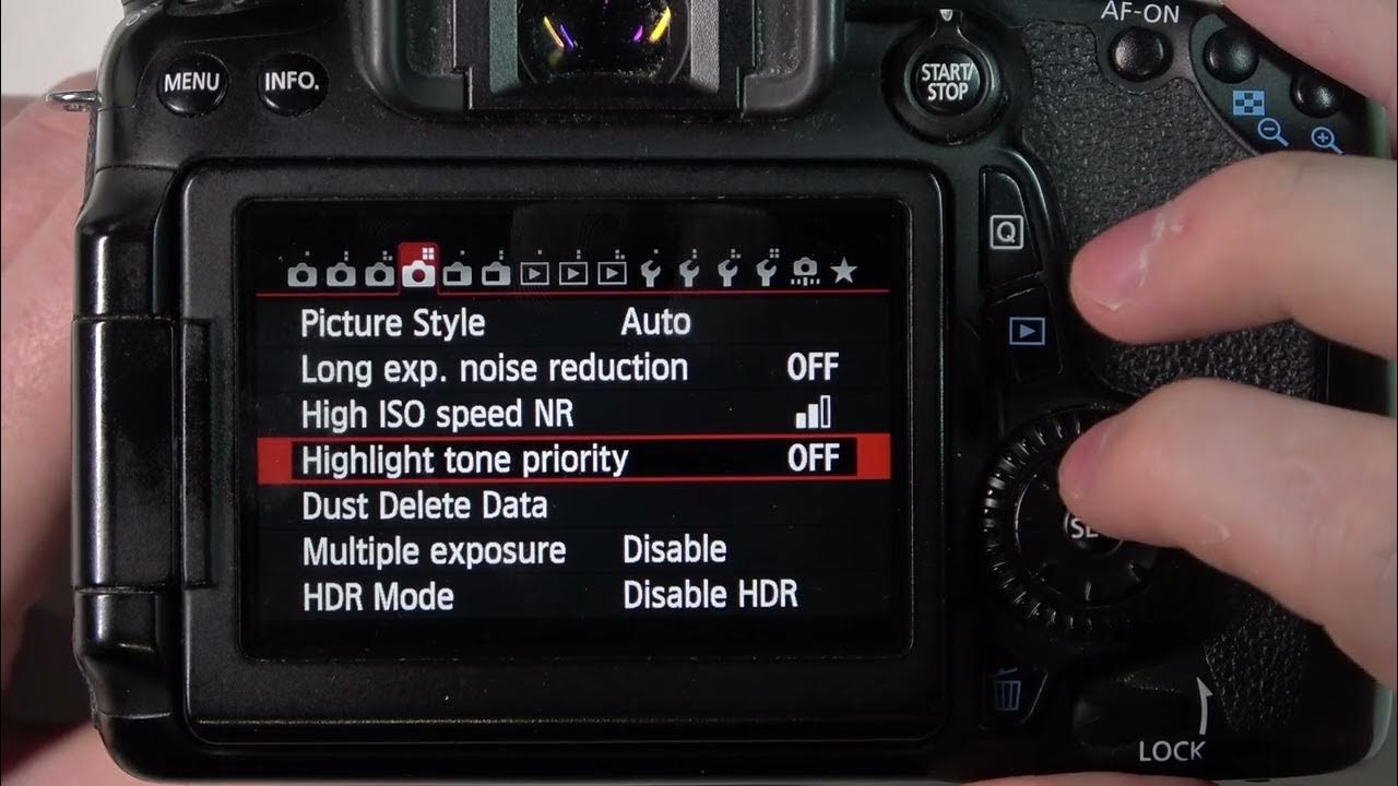 How To Enable & Disable Long Exposure Noise Reduction On Canon 70D Camera - YouTube