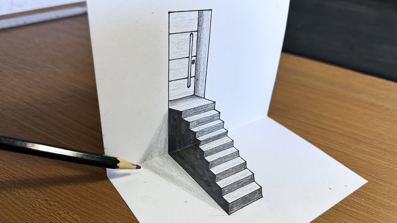 How To Draw 3d Stairs Drawing Stairs To The Door With 3d View YouTube how-to-draw-3d-stairs-drawing-stairs-to-the-door-with-3d-view-youtube