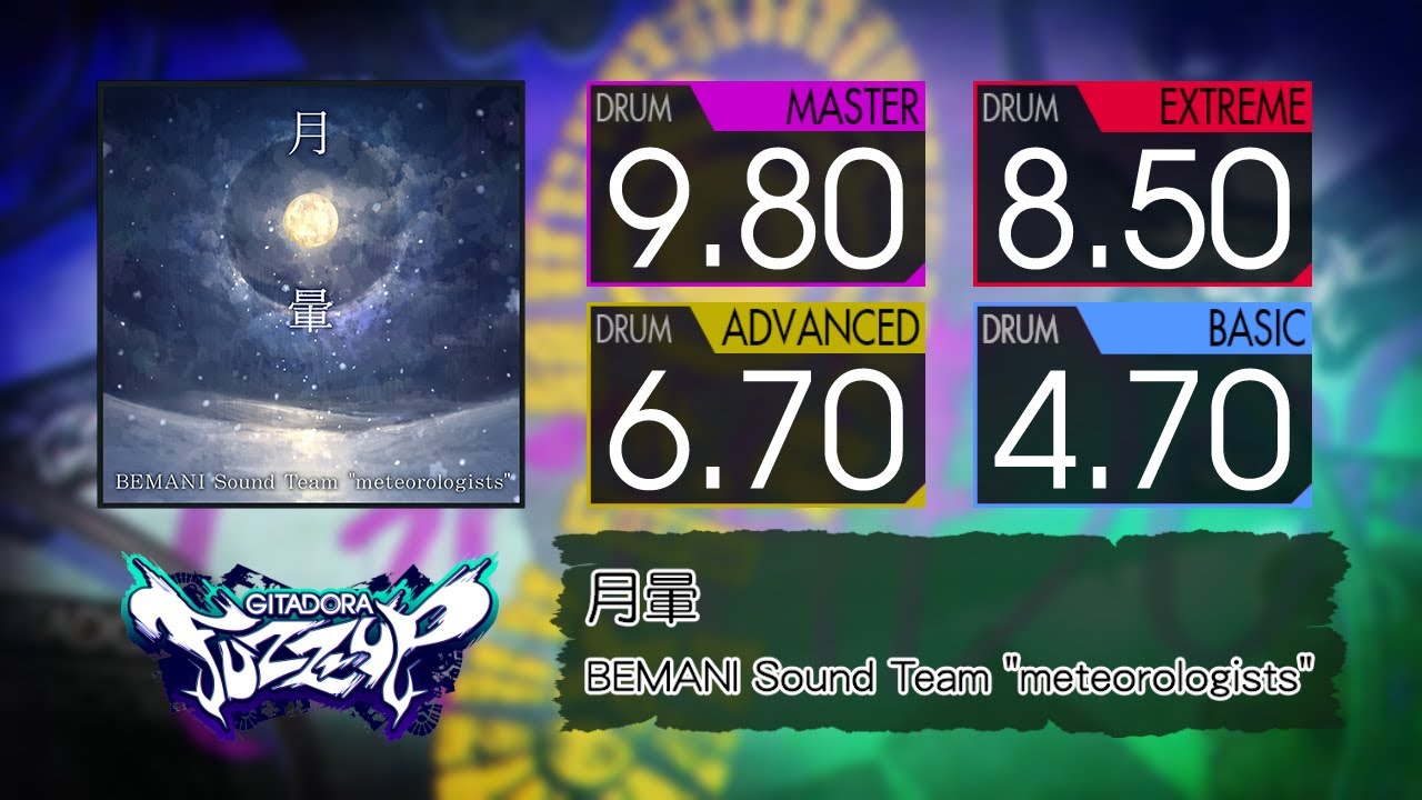 【GITADORA】 月暈 (MASTER ~ BASIC) Drum - YouTube