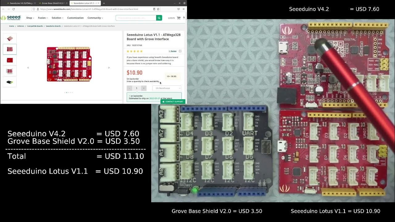Seeed Studio Seeeduino V4.2 vs Lotus V1.1 - YouTube