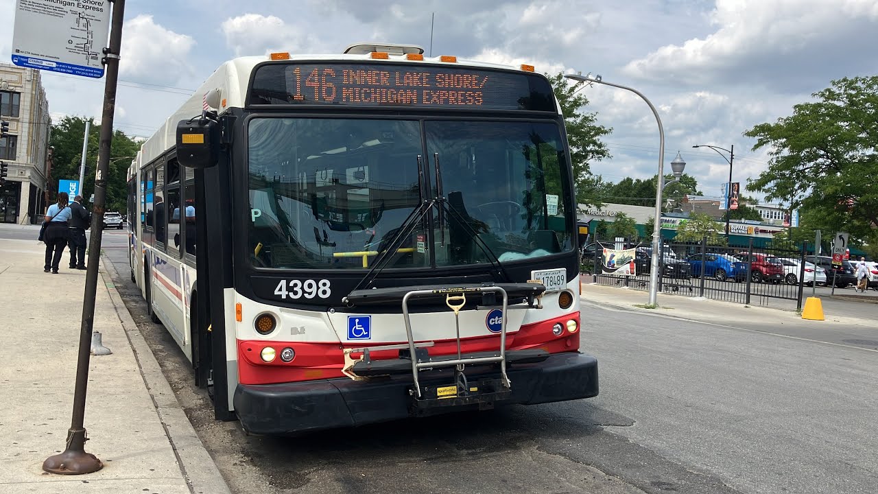CTA On Board Riding 2013 New Flyer D60LFR Bus 4398 on Route 146 Inner ...