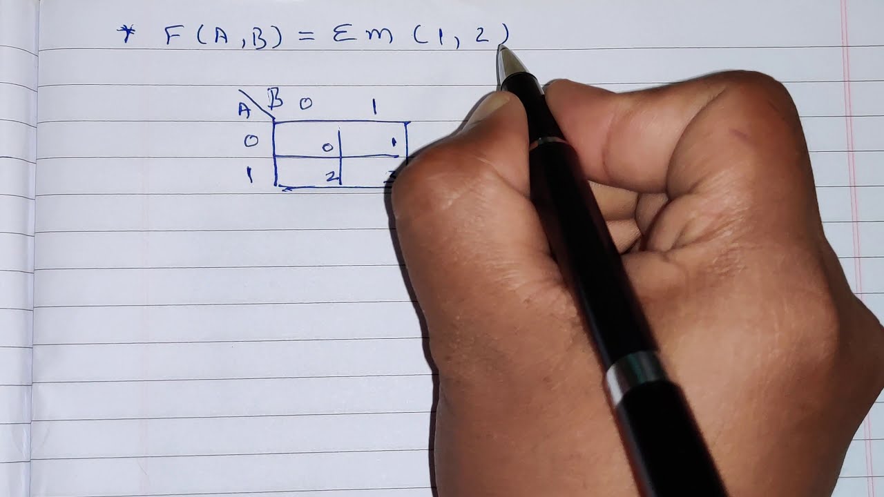 Simple two variables k-map problem 5 - YouTube