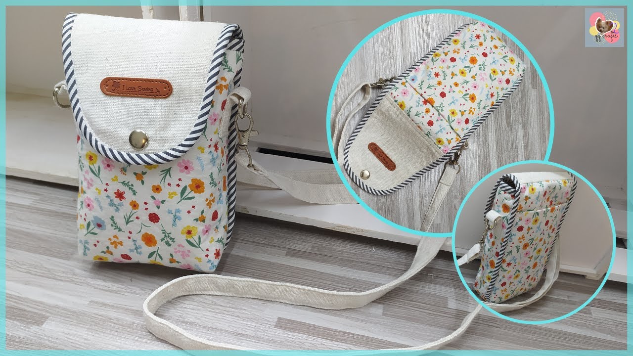DIY Floral Mini Sling Bag | Free Pattern 免费版型 | 小清新碎花斜挎小包包 - YouTube
