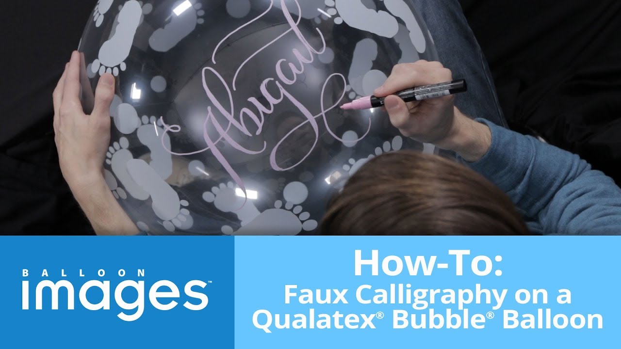 How To: Faux Calligraphy on a Qualatex® Bubble® Balloon - YouTube