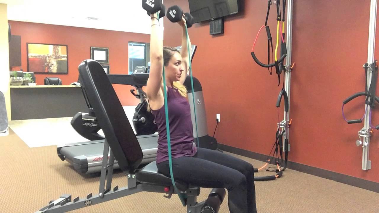 Banded and Weighted Overhead Press - YouTube