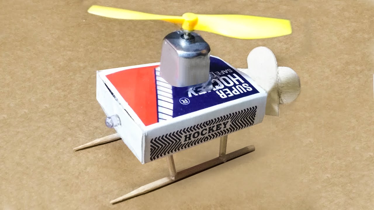 How To Make Matchbox Helicopter at home ====== Helicopter Toy Diy - YouTube