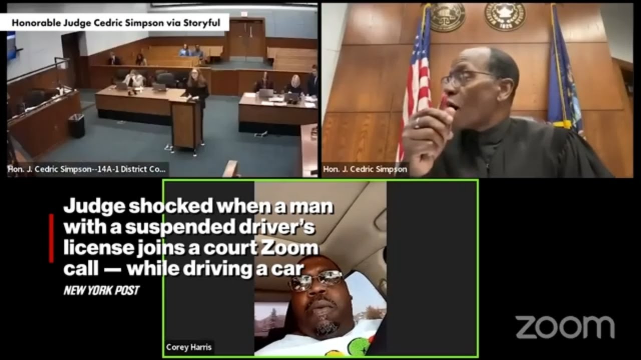 Judge dumbfounded when man with suspended license joins court Zoom call ...