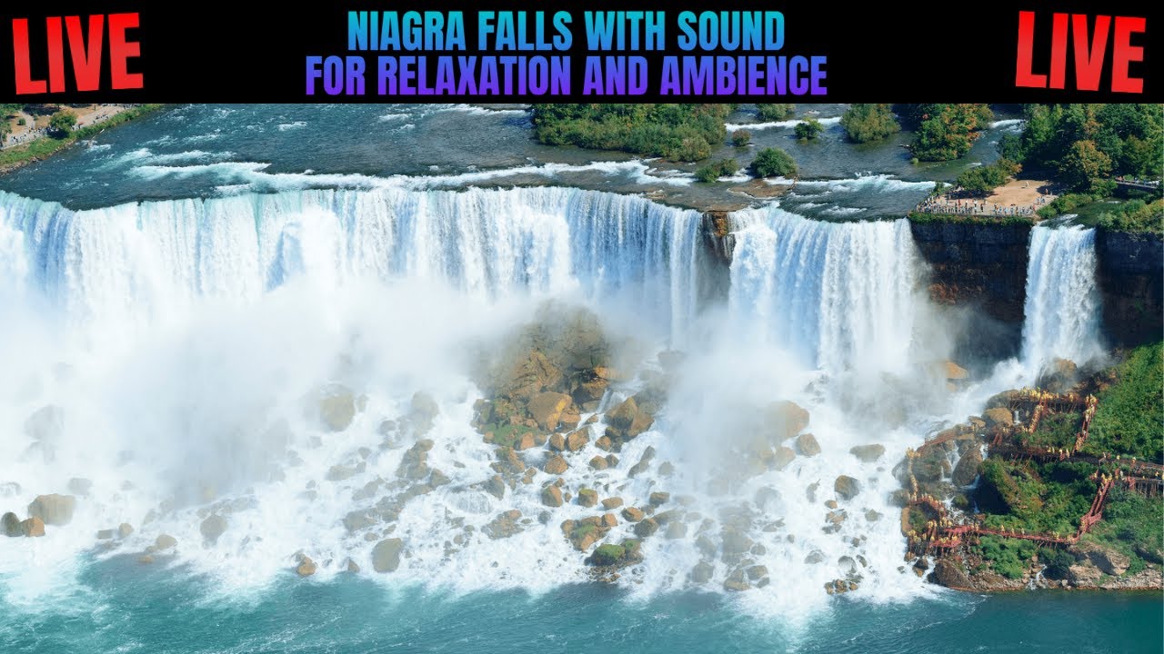 (LIVE) Niagra Falls Water Fall For Relaxation And Background Noise ...