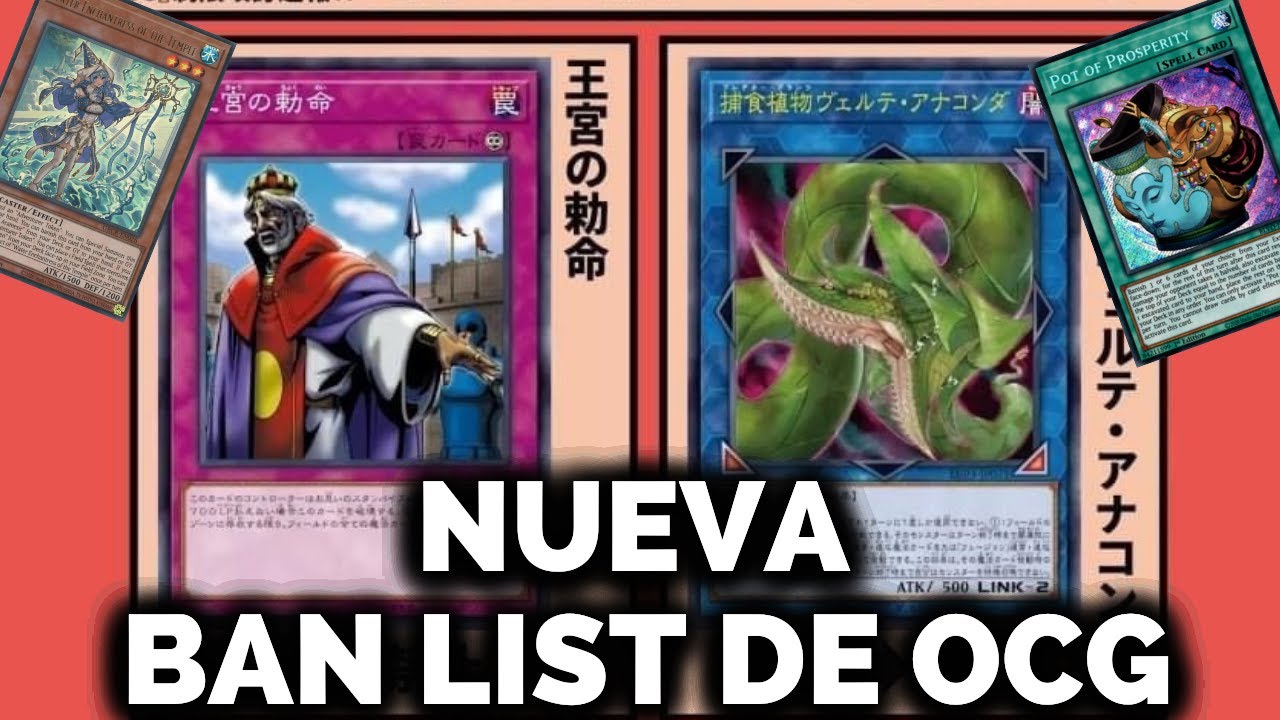 ¡APARECE LA NUEVA BAN LIST PARA OCG! (se acerca buen formato) - YouTube