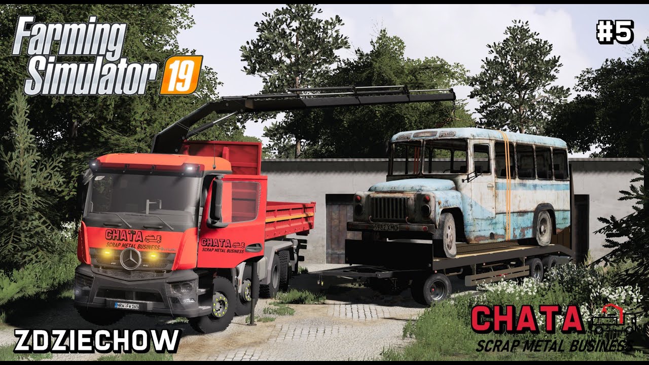 Transporting old bus to scrapyard | Scrap business on Zdziechów ...