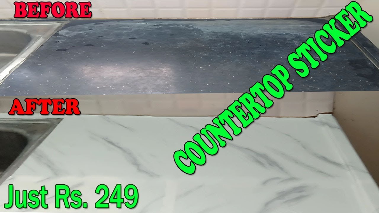 #Countertop sticker for kitchen# KITCHEN MAKE OVER WITH STICKER - YouTube