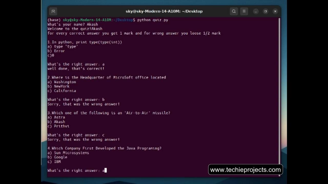 Quiz Game in Python Tkinter | Python Projects for Resume - YouTube