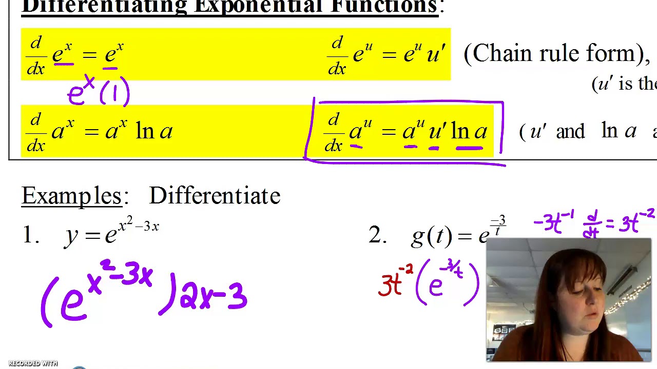 AP Calculus 7-2A Differentiating Exponential Functions - YouTube