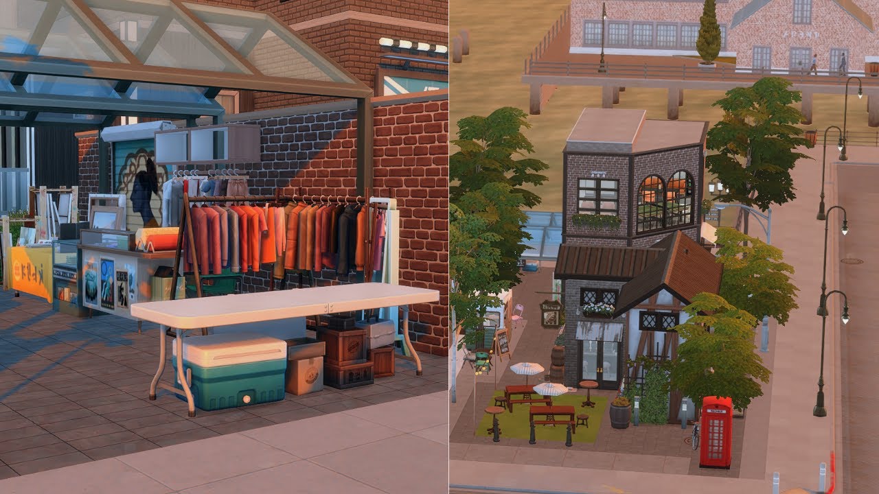 BUILDING A BOBA SHOP & PUB IN THE SIMS 4 🌇 [Part 3, NO CC] | The Sims 4 ...
