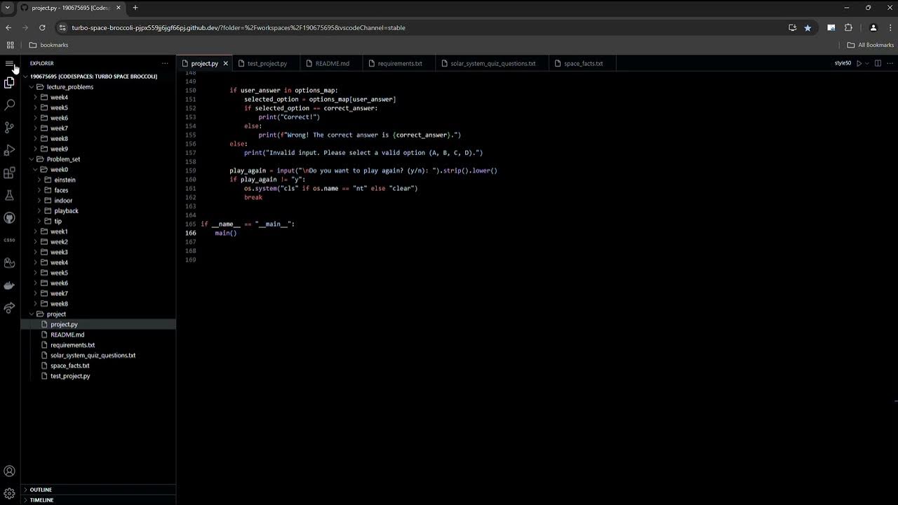 CS50P final project SPACE GAME!! - YouTube