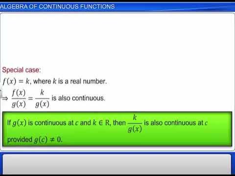 5. #Continuity and Differentiability – 3, Algebra of Continuous Functions - YouTube