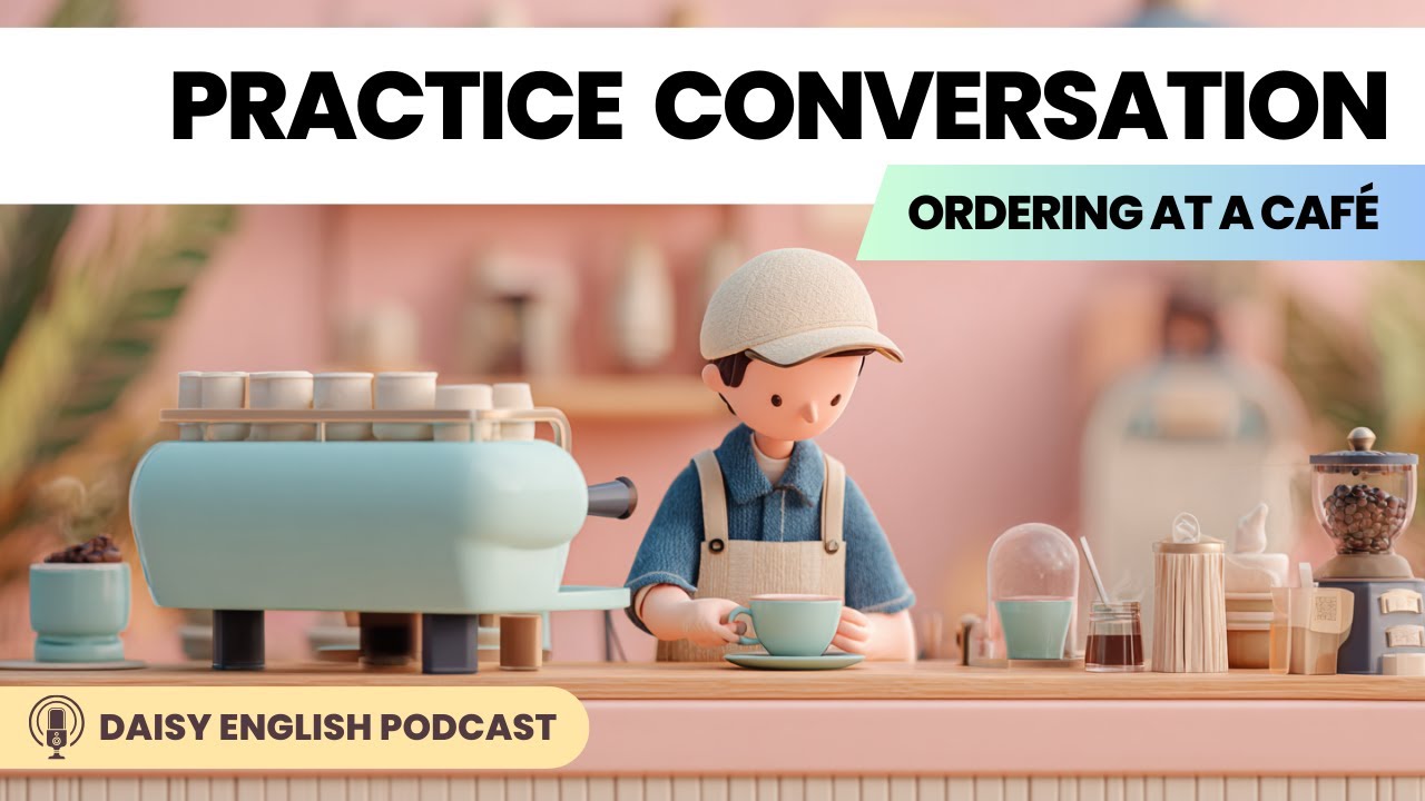English Conversation 🌼 ordering at a café.☕ English Podcast study ...