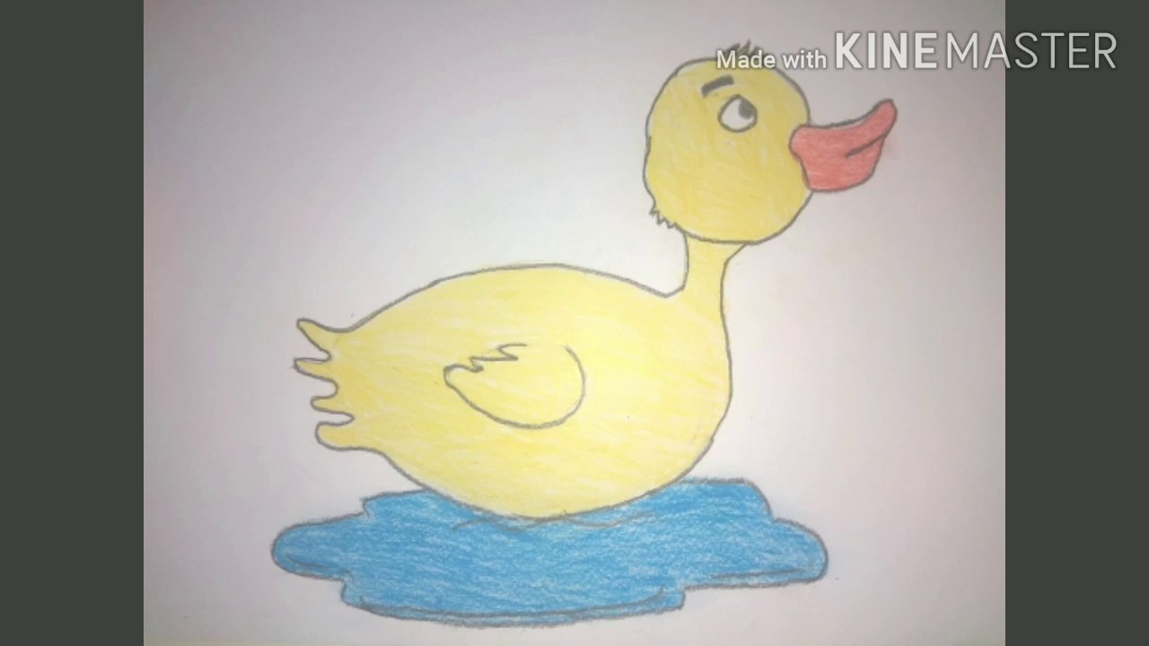 How to draw duckling by using only two shapes - YouTube