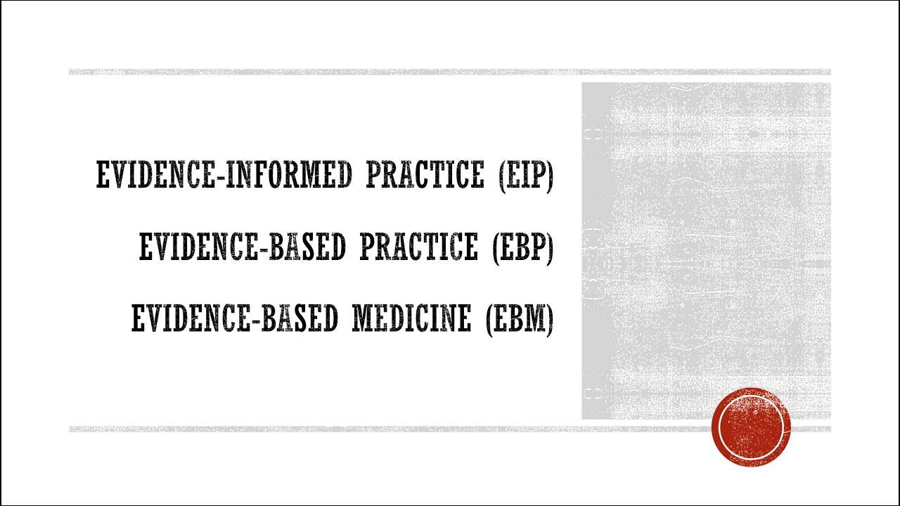 Evidence-Informed Practice, Evidence-Based Practice, Evidence-Based ...