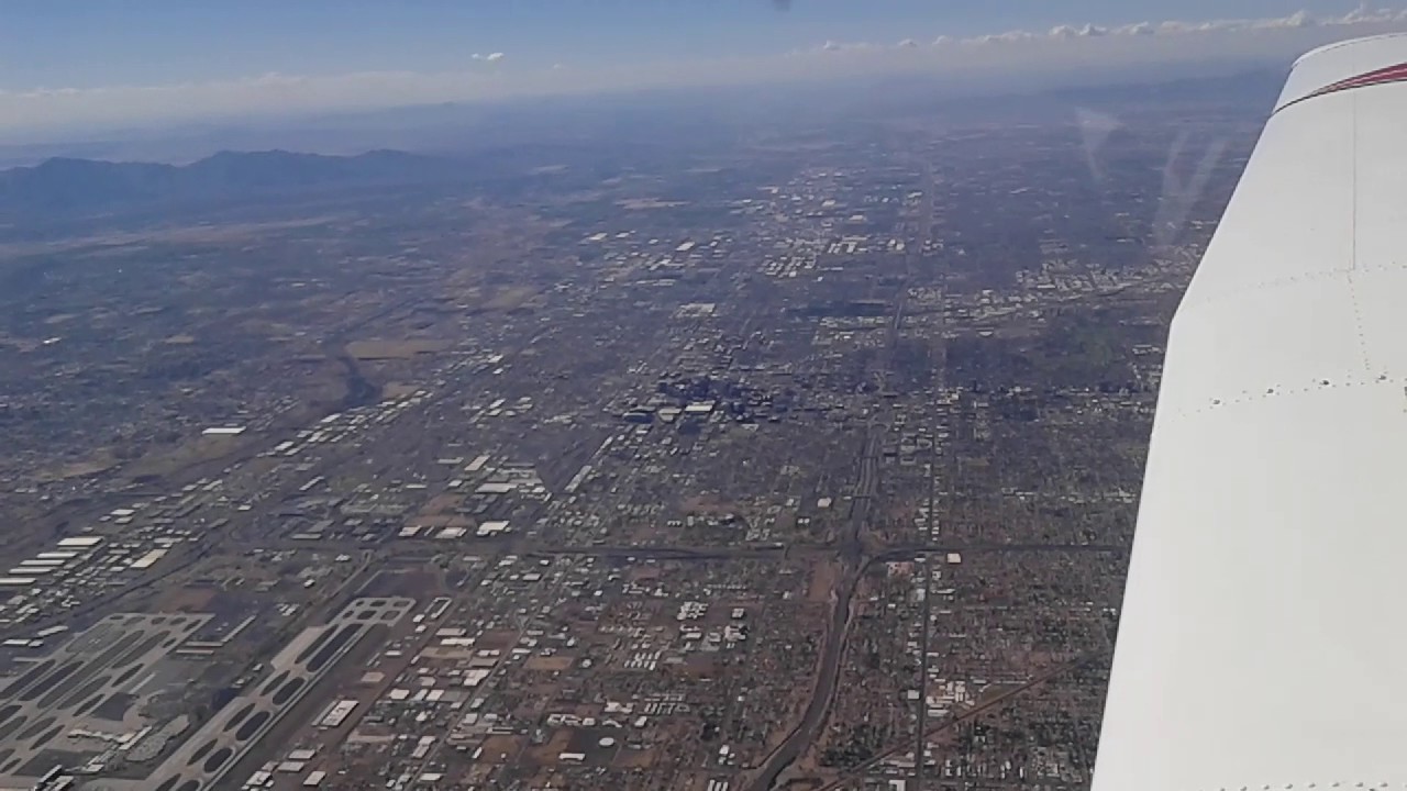 Flying over Phoenix, Arizona Class Bravo Airspace - YouTube