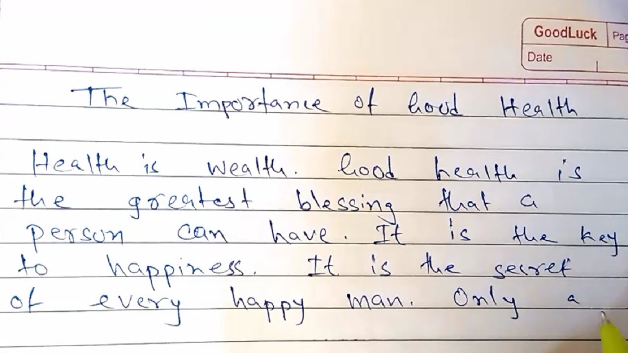 Essay on the importance of good health in English || Paragraphs on ...