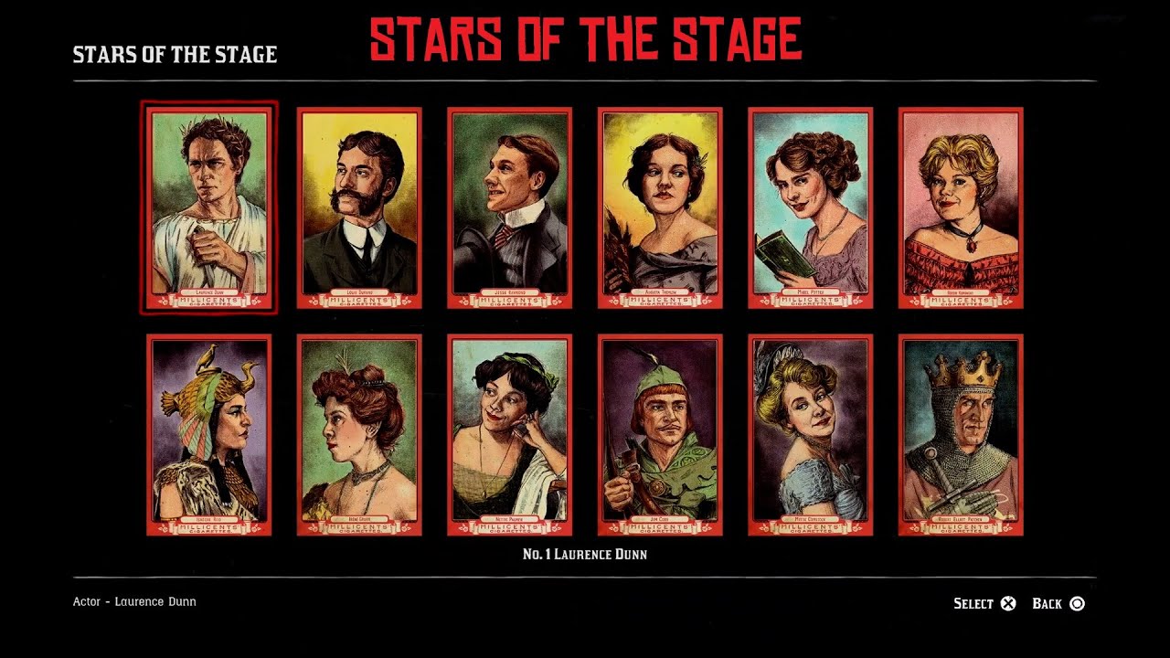 Stars Of The Stage. RDR2 100% Walkthrough. Cigarette Cards - YouTube
