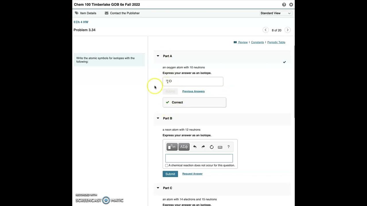Stacking Superscripts and Subscripts in Mastering Chemistry - YouTube