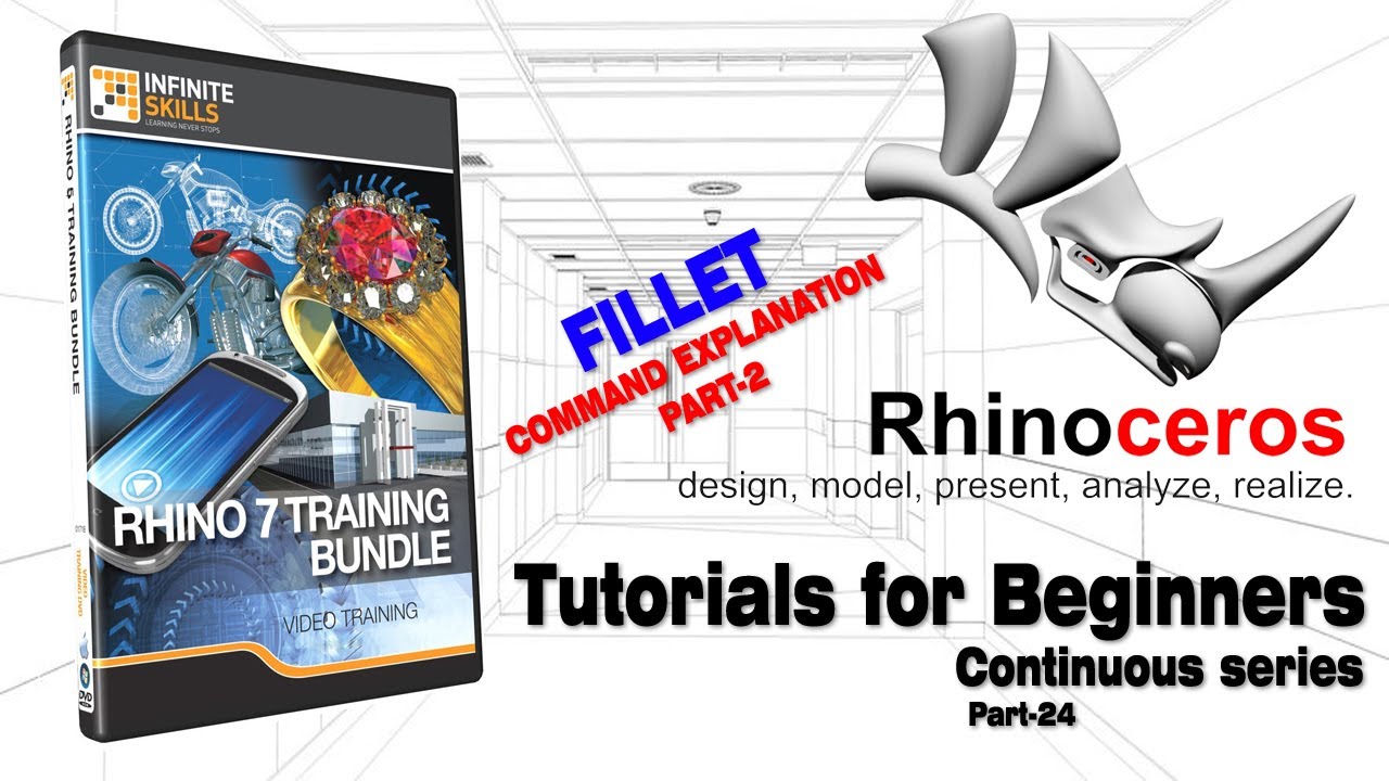 Rhino Tutorials For Beginners Rhinoceros 3d Part 24 Fillet Corner Command Youtube