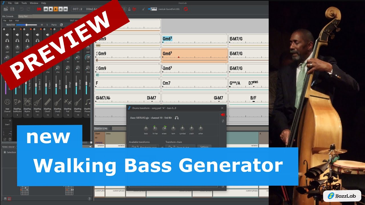 JJazzLab 5 preview : new walking bass generator (2025) - YouTube